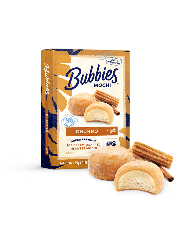 Churro Mochi Ice Cream 6pk - Bubbies Ice Cream