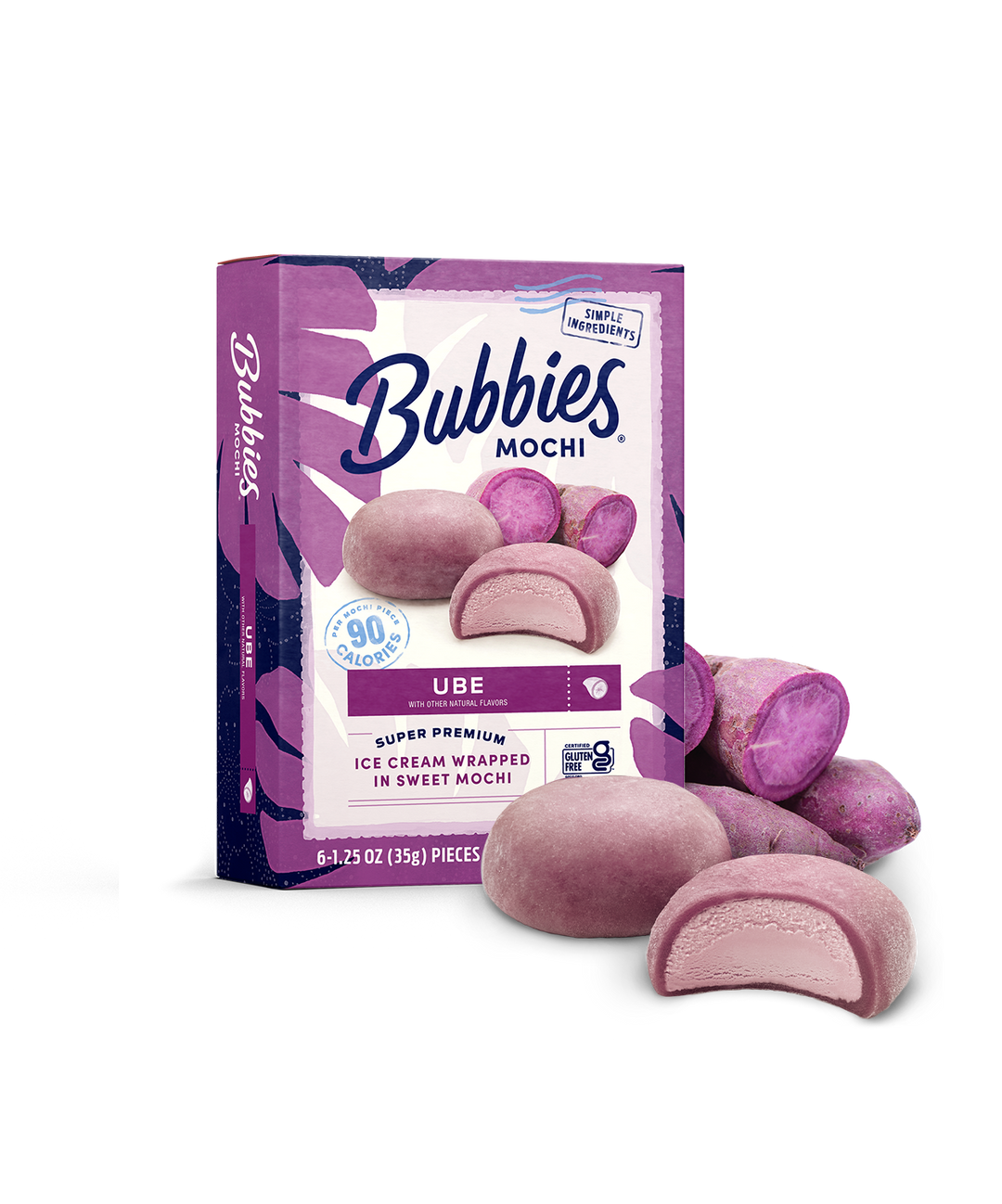 Ube Purple Yam Mochi Ice Cream 6pk - Bubbies Ice Cream